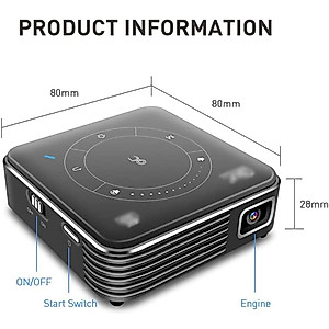 Feilx Mini Projector 2022 Upgraded Portable Video-Projector,3D HD Portable Micro WiFi Bluetooth DLP Mobile LED Projector Home Theater Support 4K