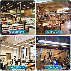 bulbeats Compact LED Shop Light 4FT, 50W Surface/Suspension Mount 4FT Lights Fixture, 7000Lm 5000K T8 Integrated LED Tube Light with 5' Power Cord Ideal for Garage Basement Workshop-4Pack