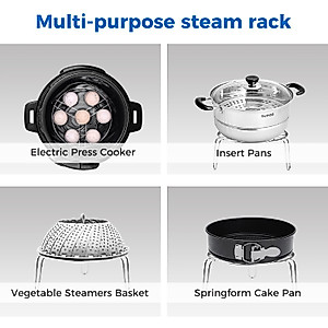 Konrisa Stainless Steel Steam Rack for Instant Pot Cooking Trivet Rack Holder Egg Steamer Basket Trivet Food Stand Air Fryer Rack for Pressure Cooker, Set of 3