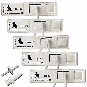 5 Pcs Veterinary Animal Blood Pressure Cuff,Disposable Pet Cat Sphygmomanometer Cuff Accessories - Fit Most Animal Monitor with 2 Kinds of Interfaces(#2 Cat)