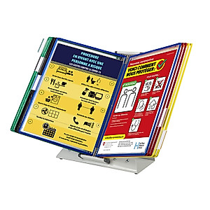 Tarifold Desktop Reference System With 10 Display Pockets, Assorted Colors, 20 Sheet Capacity (D291)