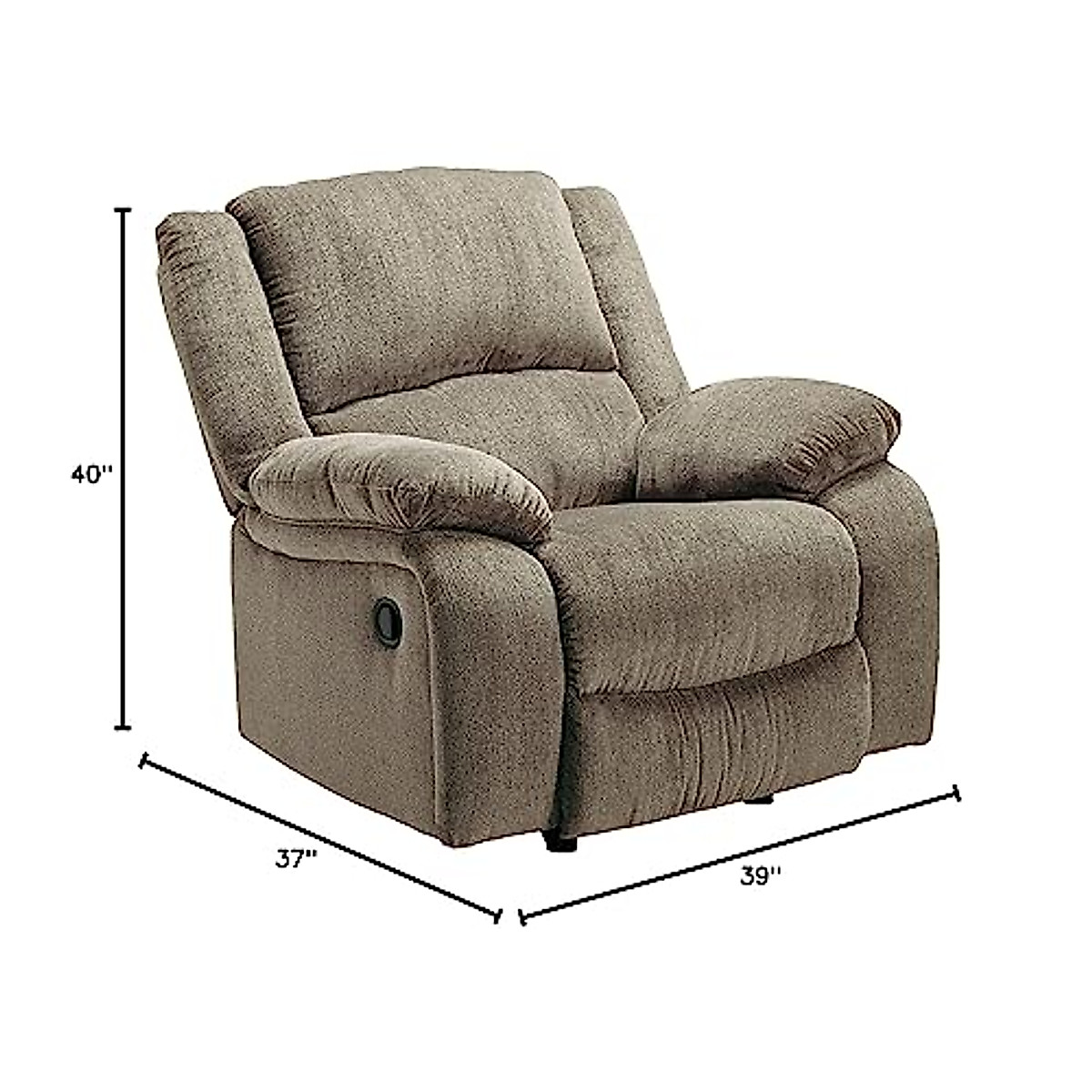 Signature Design by Ashley Draycoll Plush Manual Pull-Tab Rocker Recliner, Light Brown