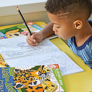 MindWare Extreme Dot to Dot Coloring Books Set of 2 - Includes Around The USA and Around The World Connect The Dots Books - Puzzles with 300 to 1400 Dots - Dot to Dot Books for Kids & Adults