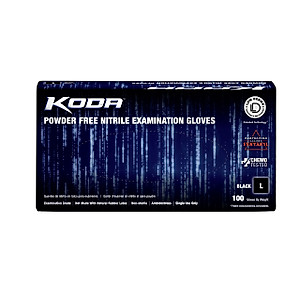 KODA Adenna GL-NCF235BKFM 5.5 mil Powder-Free Nitrile Exam Gloves for Sensitive Skin, Medical Grade, Dusk Blue, Medium, Box of 100