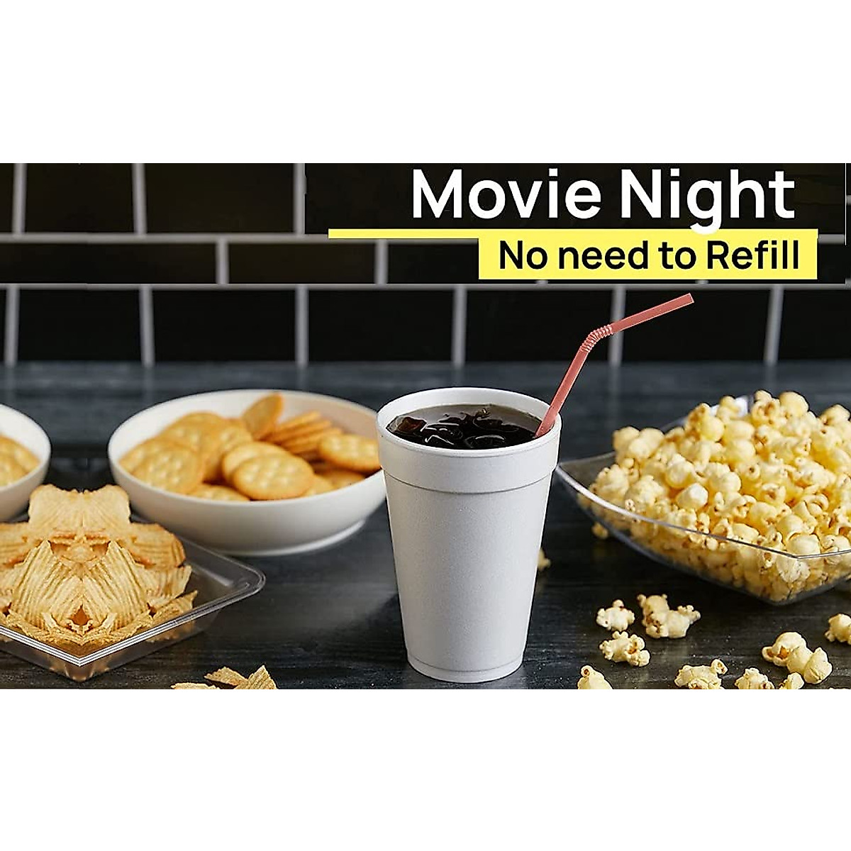 Concession Essentials 16oz Disposable White Foam Cups - Pack of 100ct