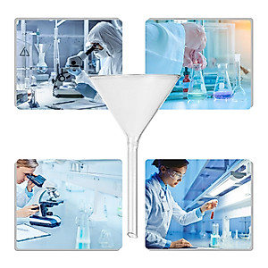 Baluue 4pcs Glass Funnels Set, Borosilicate Glass Funnel for Lab, Short Stem, Heavy Wall, 40mm, 50mm, 75mm, 100mm