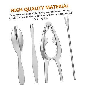 DOITOOL 1 Set Crab Eating Tool Oyster Crackers Stainless Steel Bottle Opener Stainless Steel Scissors Crab Leg Seafood Forks Picks Crab Legs Opener Stainless Steel Tools Crab Scoop Crusher