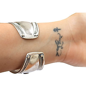 Boho Style Blue Stabilized-Turquoise Mosaic Adjustable Cuff Bracelet | Stainless Steel Jewelry for Men & Women