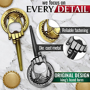 2Pcs King Hand Keychain Bottle Opener Bartender - Beer Can Opener Letter Opener Kings Hand Can Opener Manual - Bartender Bottle Opener Kitchen Gadgets Bottle Opener Keychain for Men Bar Accessories