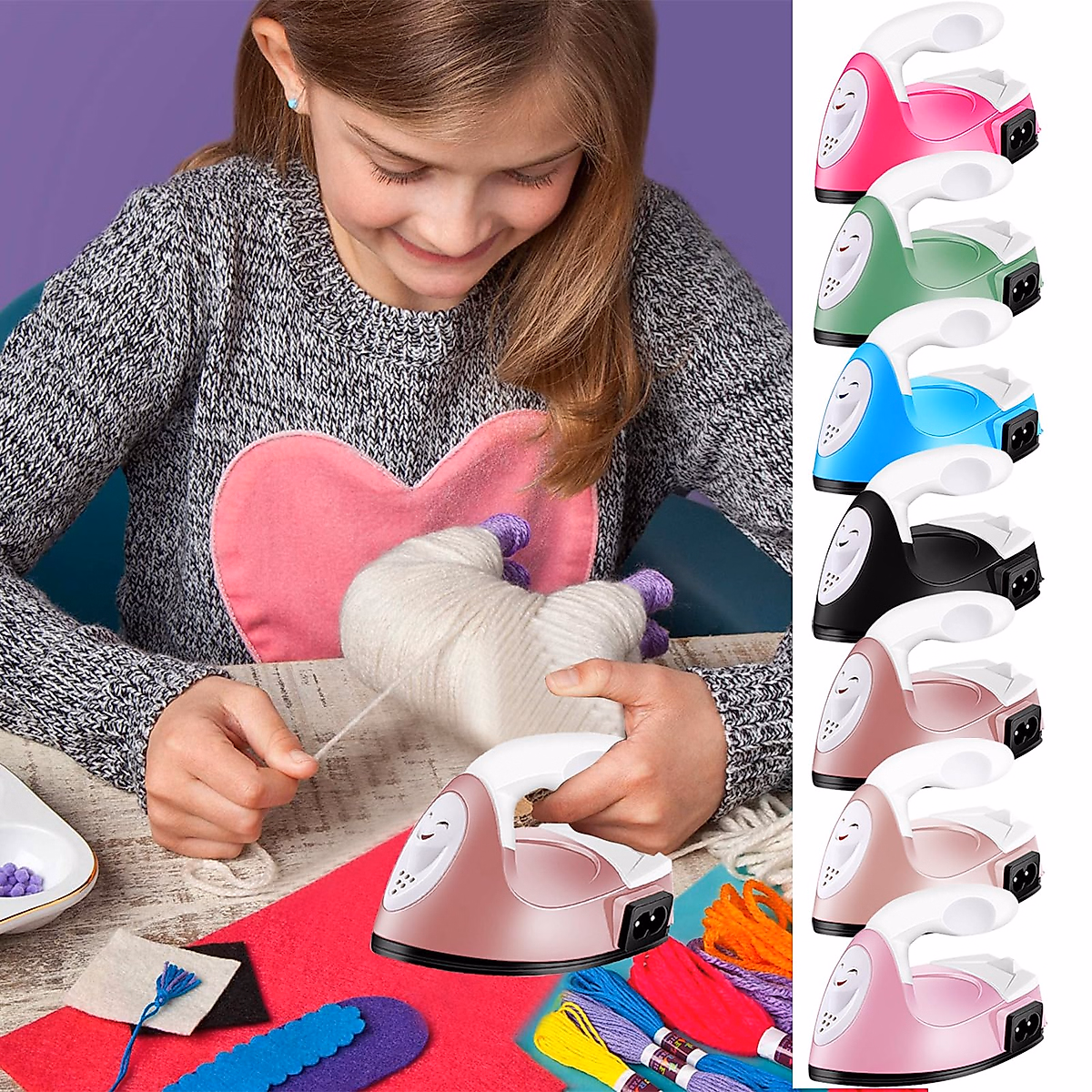 Mini Craft Iron Mini Iron Press,Mini Heat Press Machine for T Shirts Shoes and Hats Small Heat Transfer Vinyl Projects,Portable Travel Irons Mini Heat Press Crafting Craft Clothes (Fruit Pink)