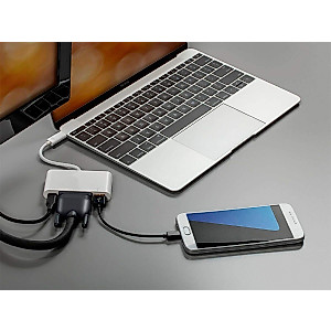 Monoprice USB-C VGA Multiport Adapter - White, With USB 3.0 Connectivity & Mirror Display Resolutions Up To 1080p @ 60hz - Select Series (115759)
