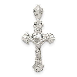 Auriga Fine Jewelry 925 Sterling Silver INRI Crucifix Cross Pendant (L- 28 mm, W- 14 mm) Gift for Women