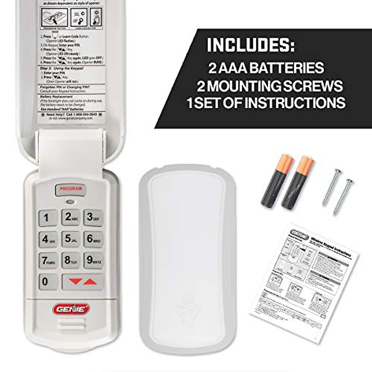Genie Authentic Intellicode GK-R garage door opener wireless keyless keypad - works with all Genie Intellicode garage door openers, Off-White