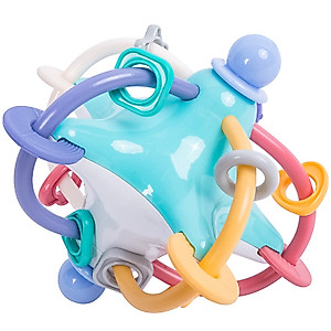 Baby Toys Rattle & Teething Toys, Infant Toys for 3-6, 6 to 12 Months, Morandi Color Starfish Sharp Grasp Sensory Toys, Pacifier Toys, Baby Gift for Infant & Toddler 0-18+ Months Old Boy, Girl