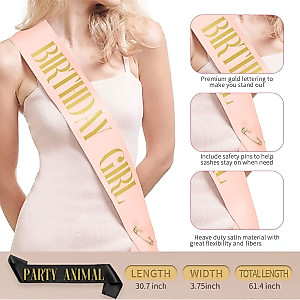 10 Pack Birthday Sash for Women Group,Happy Birthday Party Supplies Sashes Favors Decorations for Women,Birthday Squad Girls Glitter Sash Set,9 Funny Sashes,1 Birthday Girl Sash(Black and Rose Gold)