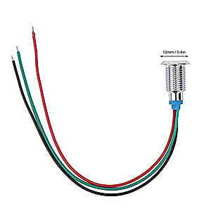 LED Pilot Indicator, LED Pilot Light Bulbs Lamp IP66 6mm LED Lamp with Wire Pilot Dash Directional Car Truck Boat with Wire LED Indicator Light(Red Green)