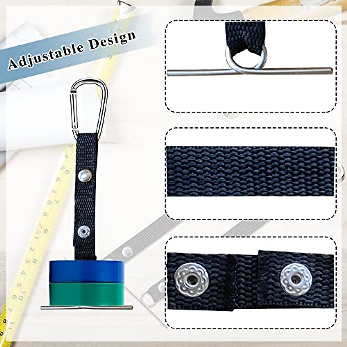 Tape Thong for Tool Belts 2.4" Wide Electrical Tape Holder Black Electrical Contractor Tool Belts (2)