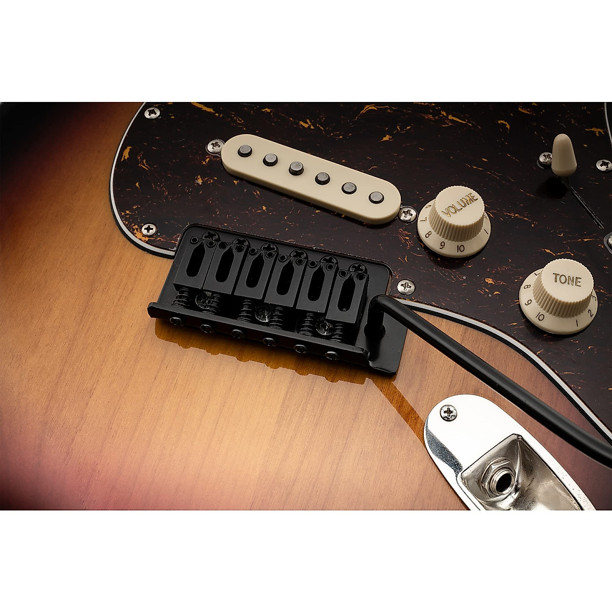 Musiclily 52.5mm Guitar Stratocaster Tremolo Bridge Set for Fender Strat Squier Electric Guitar Replacement, Black