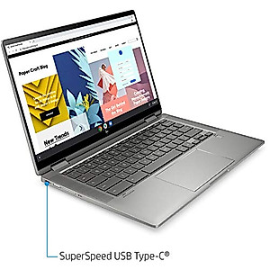 HP Chromebook x360 2-in-1 Laptop 14" FHD IPS WLED Touchscreen Intel i3-10110U 8GB DDR4 64GB eMMC Fingerprint Reader Backlit Keyboard B&O ChromeOS + USB-C Adapter