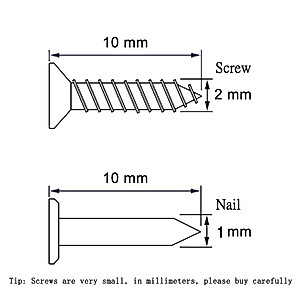 newlng 1200pcs 6 Kinds of Wood Screws Small Screws for Wood Small Hinge Screw Wood Nail Tiny Craft Screws DIY Mini Screw and Nail Small Wood Screws Assortment Kit