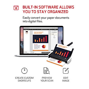Canon imageFORMULA R10 Portable Document Scanner, 2-Sided Scanning with 20 Page Feeder, Easy Setup For Home or Office, Includes Software, (4861C001)