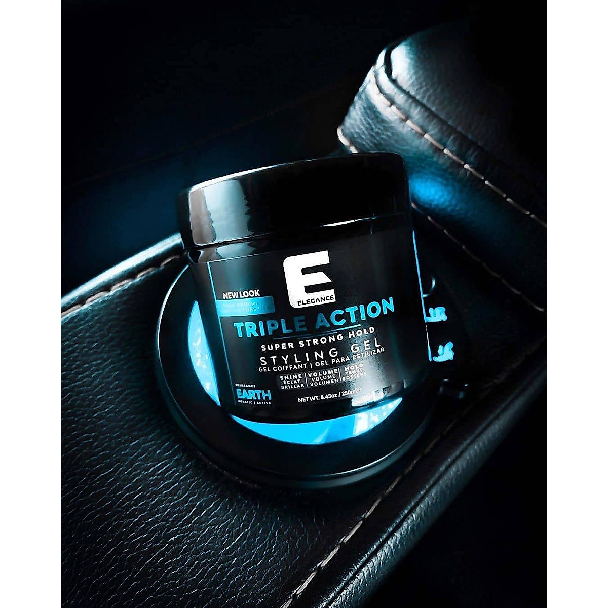E Elegance Earth Fragrance Triple Action Hair Gel for Men And Women - Super Strong Hold, Extreme Volume, And Long Lasting Shine - Flake Free And Refreshing Fragrance - All Hair Types, 16.9 oz