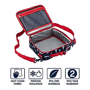 Bentgo Prints Insulated Lunch Bag Set With Kids Bento-Style Lunch Box and 4 Reusable Ice Packs (Space Rockets)