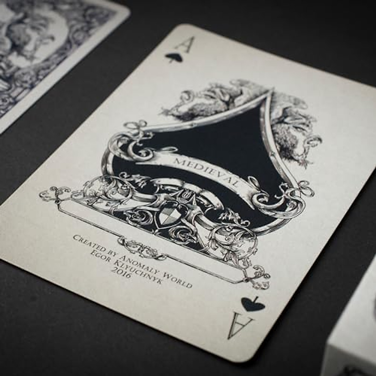 Medieval Playing Cards - Professional Poker Cards in Period-Authentic Middle Ages Designs - Black Edition - Great for Magic, Cardistry, Gameplay - Deck of Cards for Kids & Adults Free Card Game E-book