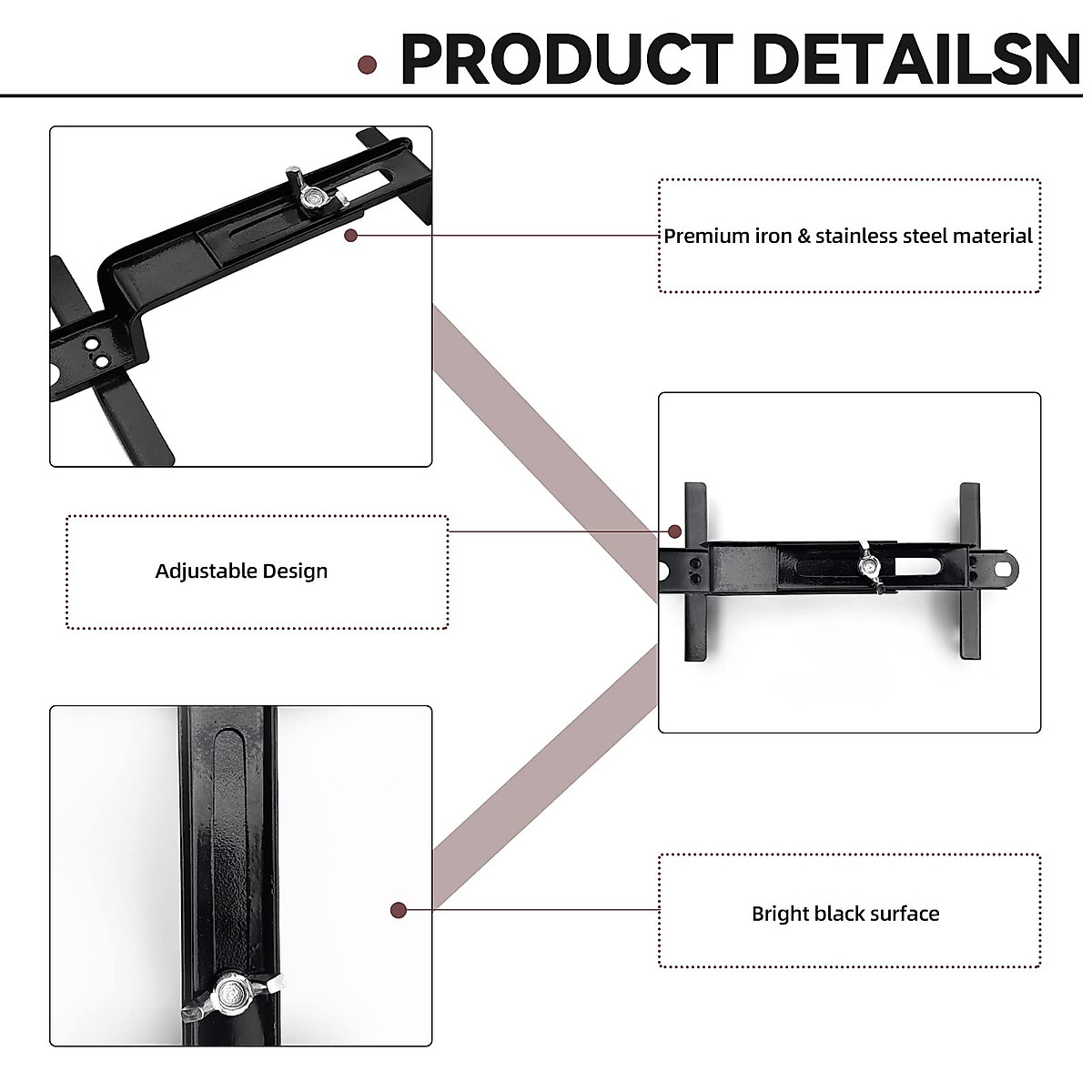 Adjustable Battery Hold Down, Battery Hold Down Bracket, Universal Battery Crossbar with L Bolt, Car Crossbar Battery Fixing Holder, Battery Tie Down Kit for Car SUV (Bolt Length 27cm/10.63inches)