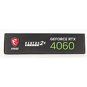 MSI GeForce RTX 4060 Ventus 2X Black 8G OC Gaming Graphics Card - 8GB GDDR6X, PCI Express Gen 4, 128-bit, 3X DP v 1.4a, HDMI 2.1a (Supports 4K & 8K HDR)