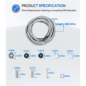 RCX50061 Floating Power Cord Assembly Replacement for Hayward Tigershark QC Robotic Cleaner RC9990 RC9990CUB, SharkVAC XL Pool Cleaner, 55 FT, 2 Pin