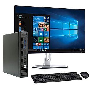 HP EliteDesk 800 G1 Tiny Computer Micro Tower PC, Intel Core i5 Processor, 16GB Ram, 250GB SSD,Wireless Keyboard & Mouse, WiFi | Bluetooth, 22" FHD LED Monitor, Win 10 Pro (Renewed)