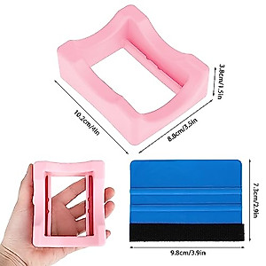 Giantree Silicone Cup Holder with Built-in Slot, Cup Cradle for Crafting Use to Apply Vinyl Decal Small Tumbler Stand Cup Holder with Felt Edge Squeegee Suit for Glass Cups Bottles Mugs(Pink)