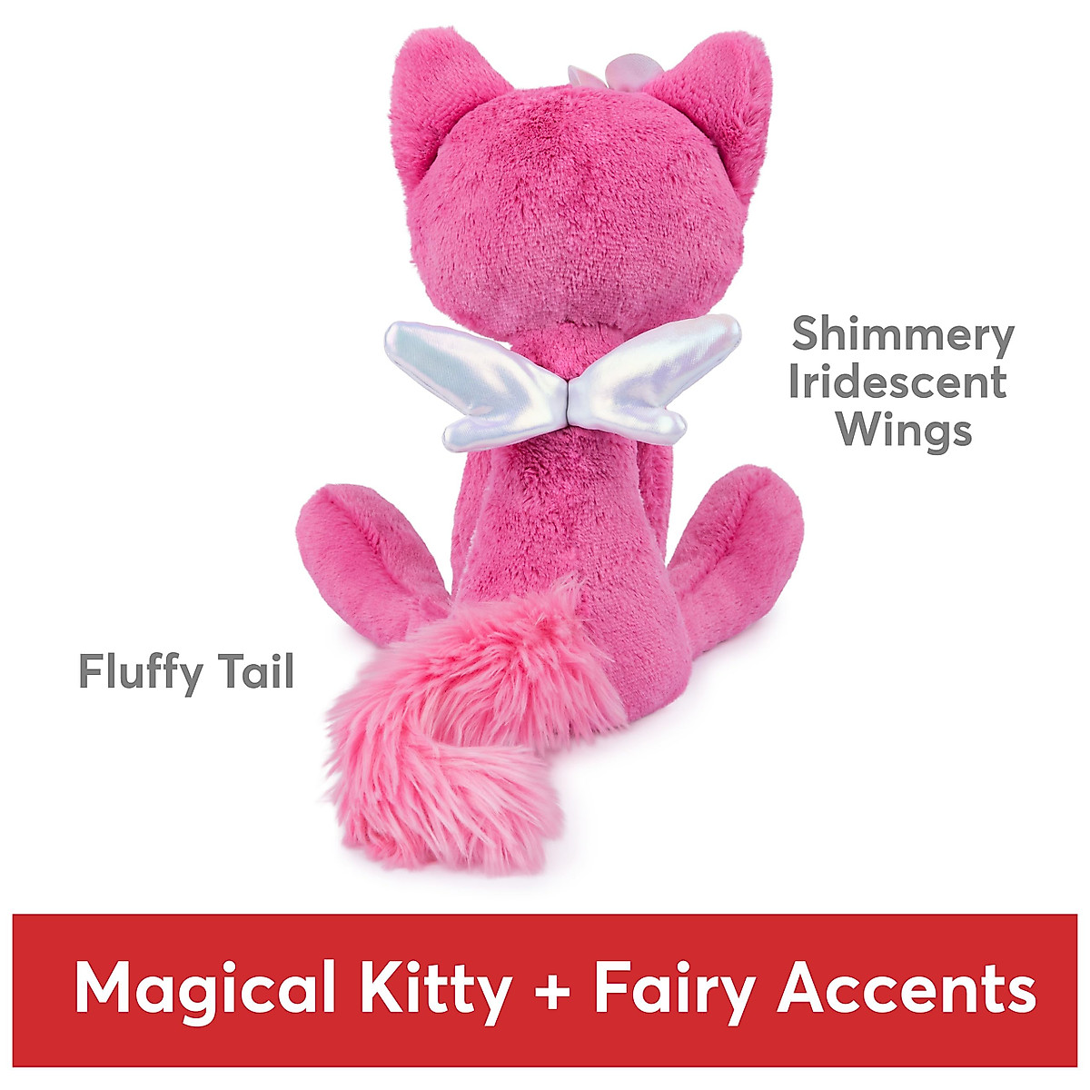 GUND Take Along Friends, Maeve Rose Fairy Cat Plush Toy, Cat Stuffed Animal for Ages 1 and Up, Pink, 15”