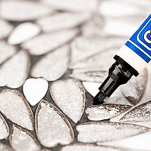 Grout Pen Black Tile Paint Marker: Waterproof Grout Paint, Tile Grout Colorant and Sealer Pen - Black, Narrow 5mm Tip (7mL)