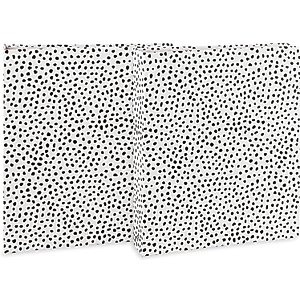 Steel Mill & Co Cute Decorative Hardcover 3 Ring Binder for Letter Size Paper, 1 Inch Round Rings, Colorful Binder Organizer for School/Office (Black Dots 2)