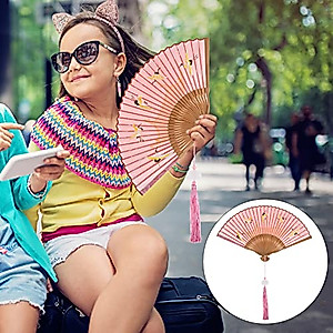 RAZZUM Retro Style Silk Fan Folderable Fan Chinese Style Fan Wall Decoration Costume Collocation Large Wall Decor Fan