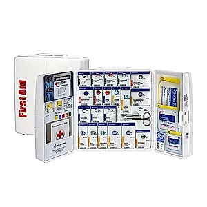 First Aid Only 1000-FAE-0103 50-Person SmartCompliance OSHA First Aid Kit for Businesses, Large Plastic First Aid Cabinet with Medications, 245 Pieces