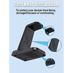 Lopnord Wireless Charger for Samsung Galaxy S23 Ultra, 3 in 1 Samsung Charging Station for Multiple Devices with Clock for S22 Ultra S21 Z Fold 4, Charging Dock for Galaxy Watch 5, Galaxy Buds 2 Pro