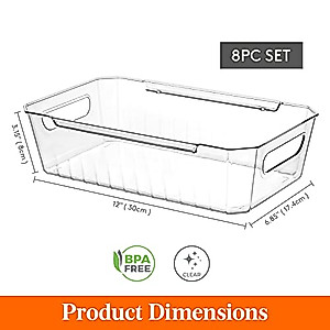 Lifewit 8pcs Refrigerator Organizer Bins Large Food Storage Containers 5.2L/175oz 4PCS