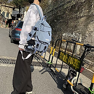 Haozhixin School Backpack,College High School Laptop Backpacks,Waterproof Large Travel Daypack Kawaii Bookbags for Men Women Students, Blue, (L6F3256O9J11MY)