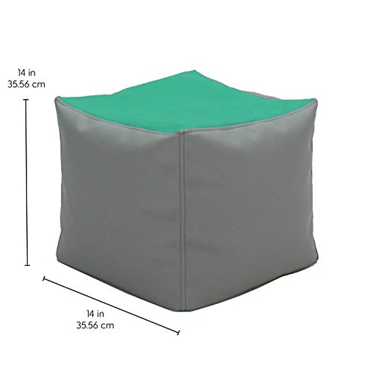 Factory Direct Partners 13043-CT SoftScape 14" Square Bean Bag Poufs for Kids (2-Piece Set) - Contemporary