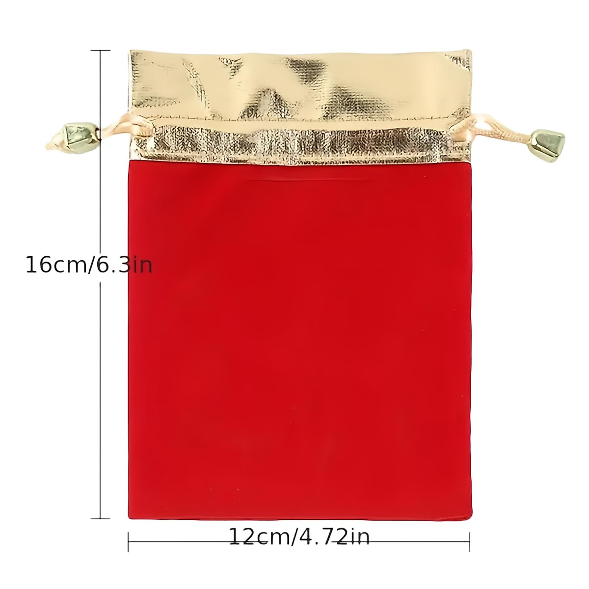 KIPETTO 25Pcs Soft Velvet Pouches with Drawstrings for Jewelry Wedding Candy Bags, 4.7"x6.3", Red
