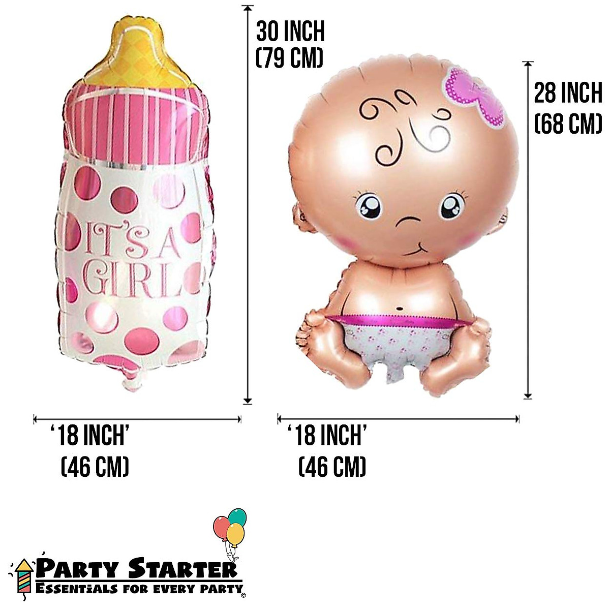 Baby Shower Decorations For Girl, Pink and Gold Baby Girl Shower Decorations set, Paper Lantern, Baby Shower Banner, It's a Girl Banner, Baby Girl Foil Balloon, Flower Pom Pom, Foil Tassel