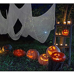 White Creepy Cloth, 79 x 79 inch Spooky Gauze, Scary Halloween Decorations for Haunted Houses Party Supplies