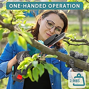 Mini Chainsaw 6-Inch with 2 Battery, Cordless power chain saws with Security Lock, Handheld Small Chainsaw for Wood Cutting Tree Trimming