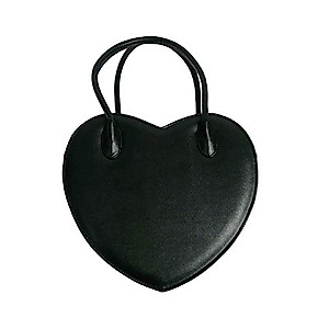 GK-O Fashion Women Heart Shaped Bag Lolita Handbag Clutch Purse Wallet PU Handbag (Black)
