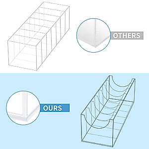 Belt Organizer for Closet, Acrylic Belt Organizer 7 Compartments Display Case for Tie and Bow Tie, Clear Belt Holder for Women Men Home