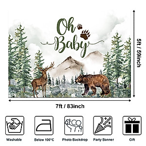 Avezano Let The Adventure Begin Backdrop Oh Baby Woodland Baby Shower Backdrop Boys Mountain Wilderness Adventure Baby Shower Decorations Background 7x5 ft
