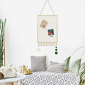 Hanging Jewelry Organizer,Metal Wall Mounted Earring Display Hanger with Hooks,Gold Mesh Necklaces Bracelets Holder Closet Storage Rack for Girl Women 28 * 18cm